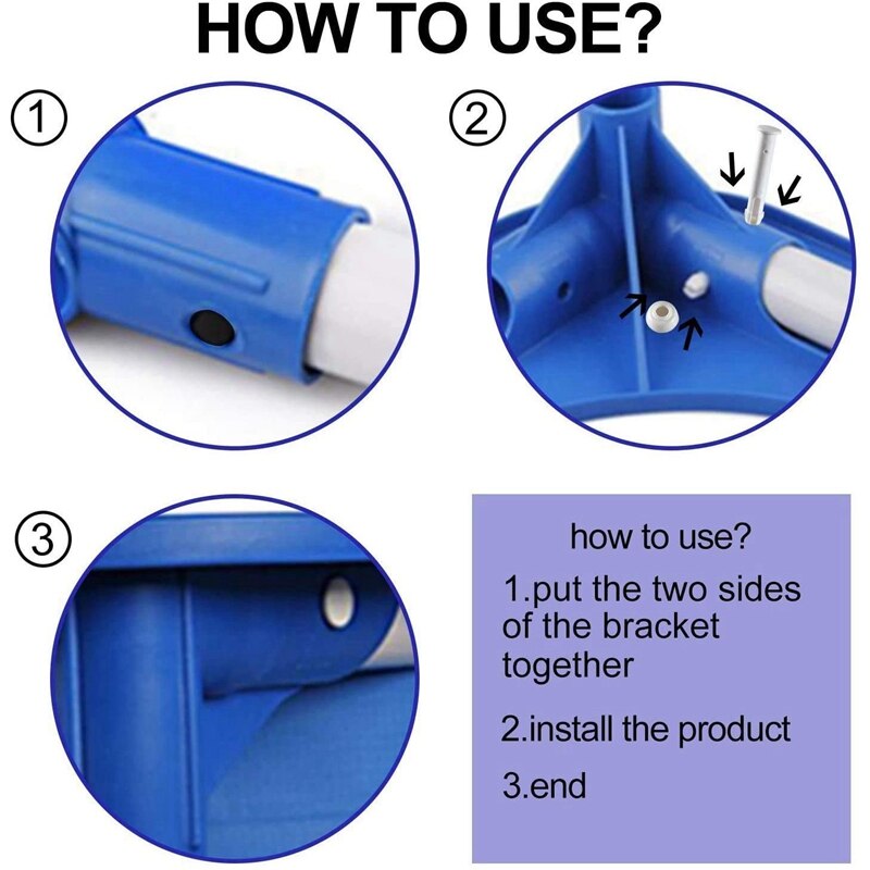 12 Pcs Plastic Pool Joint Pins & 12 Pcs Rubber... – Grandado