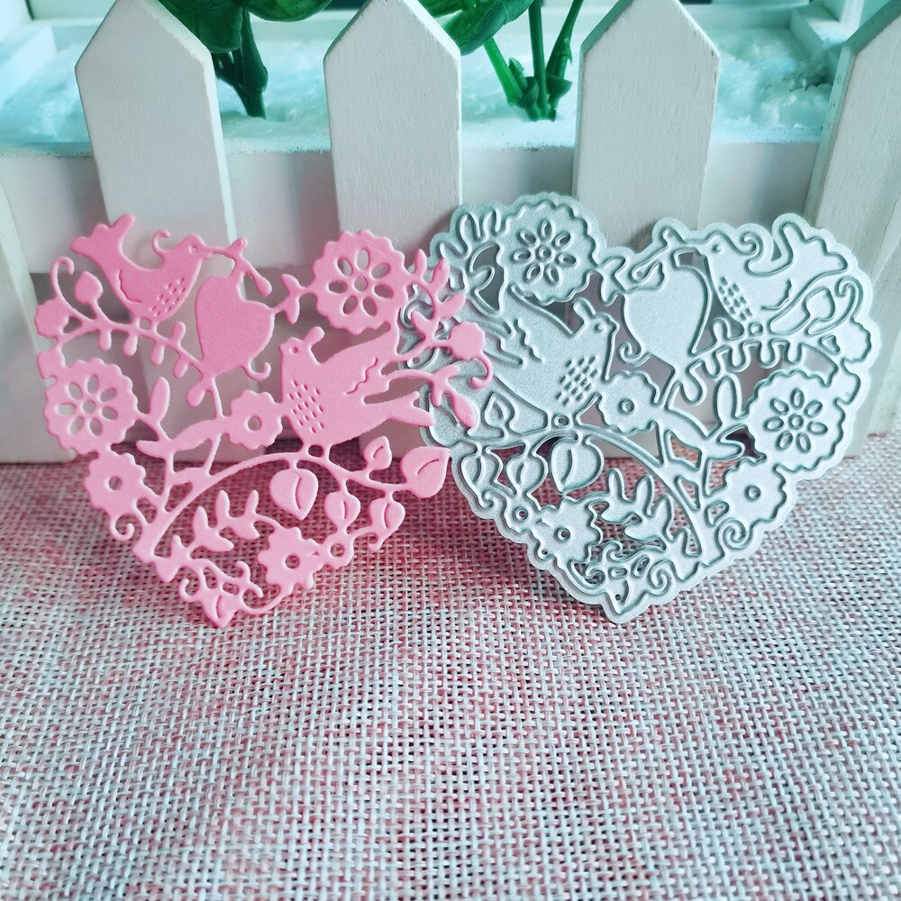 Love Heart Birds Metal Cutting Die Stencil Templat... – Grandado
