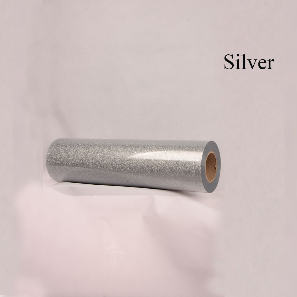 HOHOFILM Width:20'' Silver Glitter Heat Transfer V... – Grandado