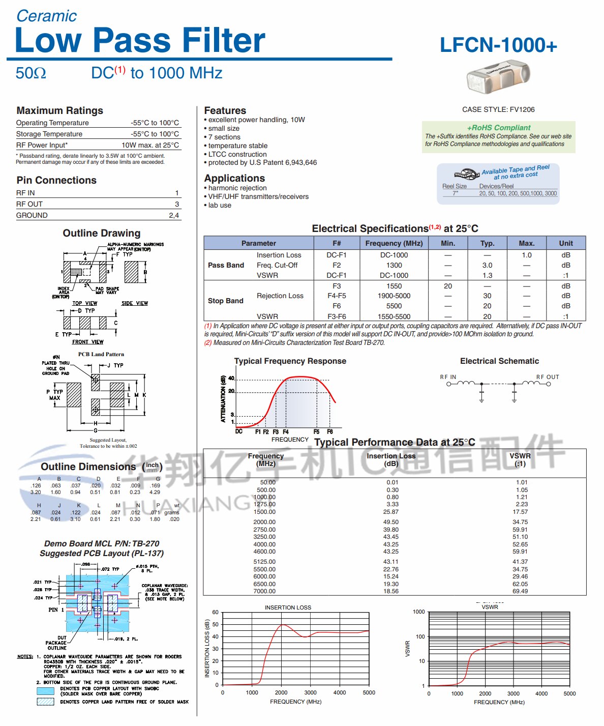 1PCS Mini-Circuits Low Pass Filter LFCN-190+ LFCN-... – Grandado