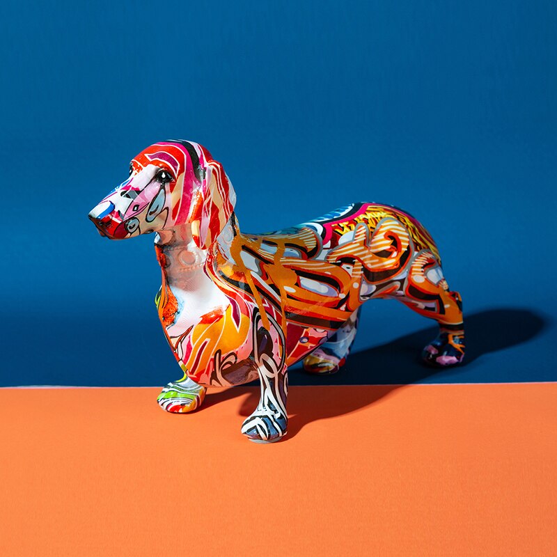 Dachshund Dog Decoration Modern Painted Colorful D... – Grandado