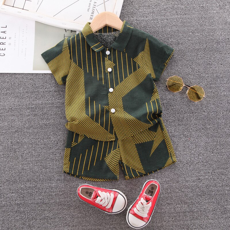 Baby Boys Full Color Matching Clothes Set Summer S... – Vicedeal