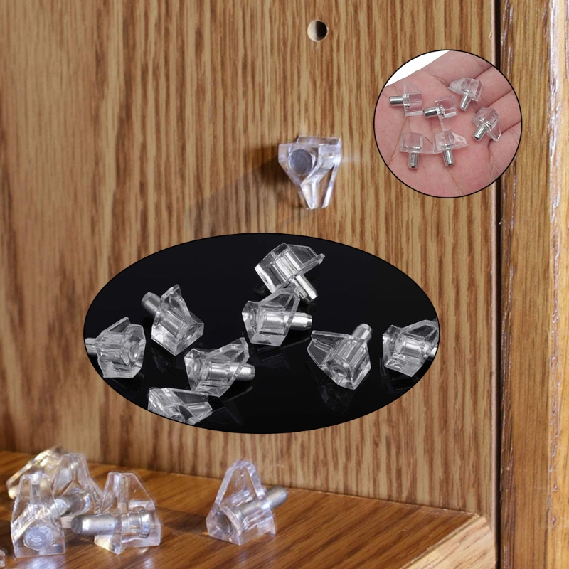 100Pcs 5mm Clear Cabinet Shelf Support Pegs Clips ... – Grandado