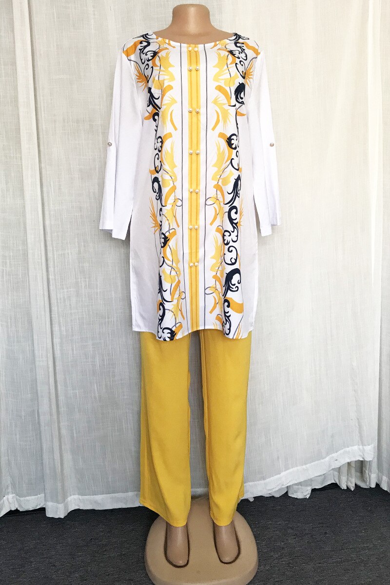 Two Piece Set Africa Clothes African Dashiki Flowe... – Grandado