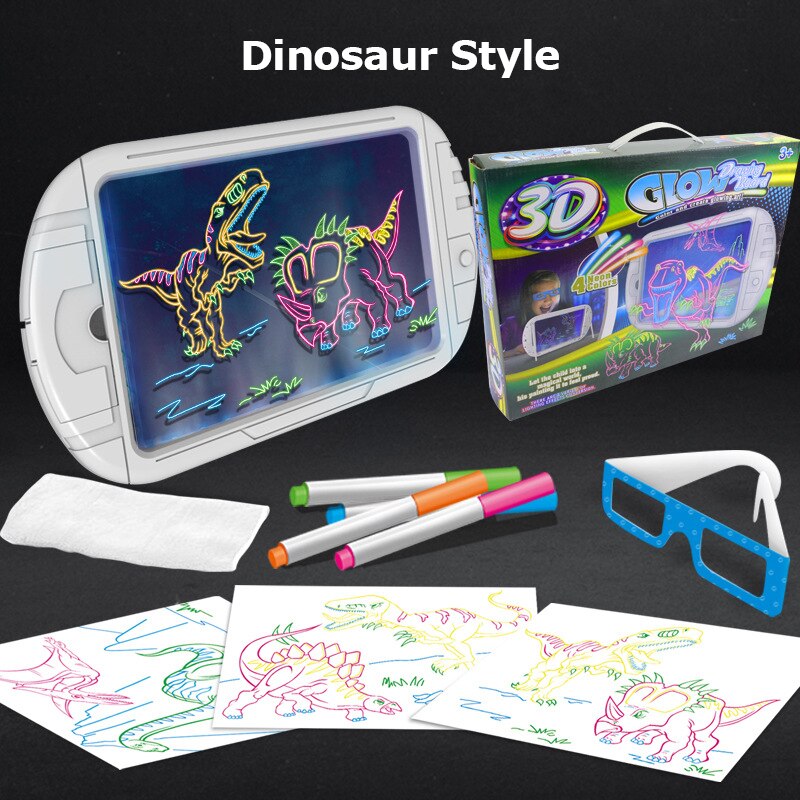 3D Glasses Fluorescent Drawing Board Magic Luminou... – Vicedeal