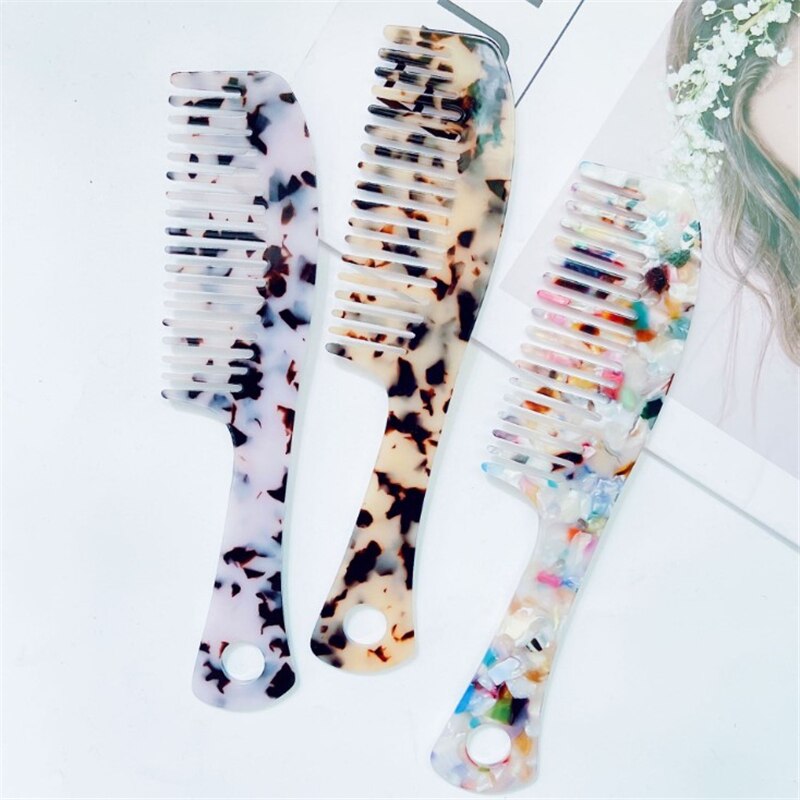 18.5CM Acetate Hair Comb Portable Travel Comb Marb... – Vicedeal