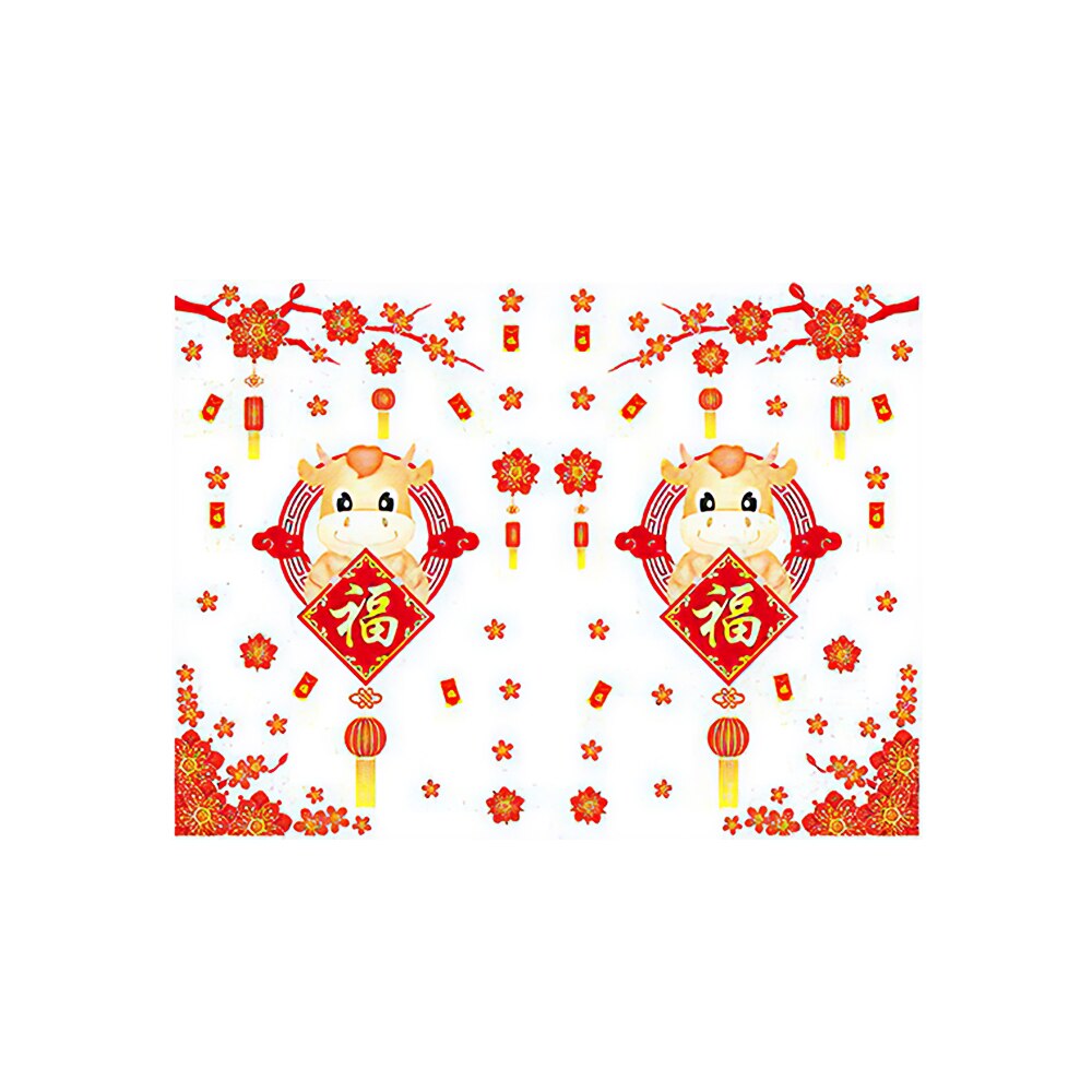 Year Red Cling Glass Window Paste Home Wall Sticke... – Grandado