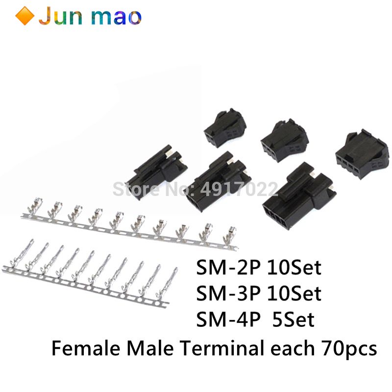 95Pcs 25set JST SM Connector Plug Pitch 2.54MM Vro... – Vicedeal