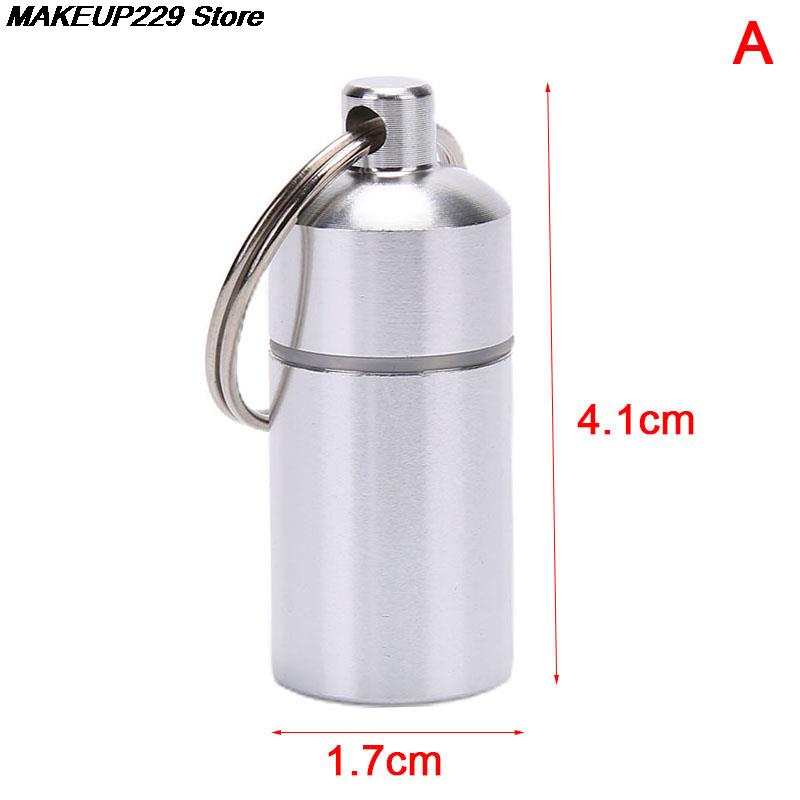Pill Box Capsule Shape Aluminum Pill Case Keychain... – Vicedeal