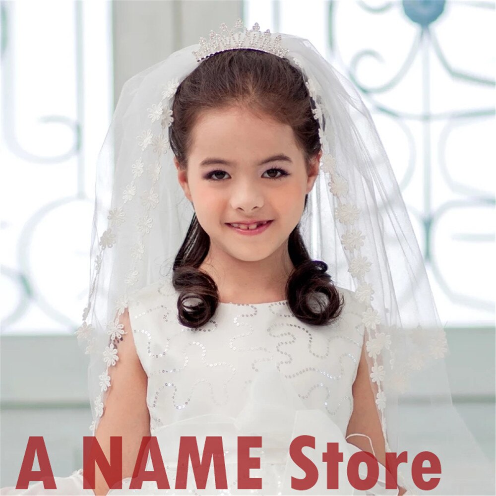White Ivory Kids Girls First communion Veils Tulle... – Grandado