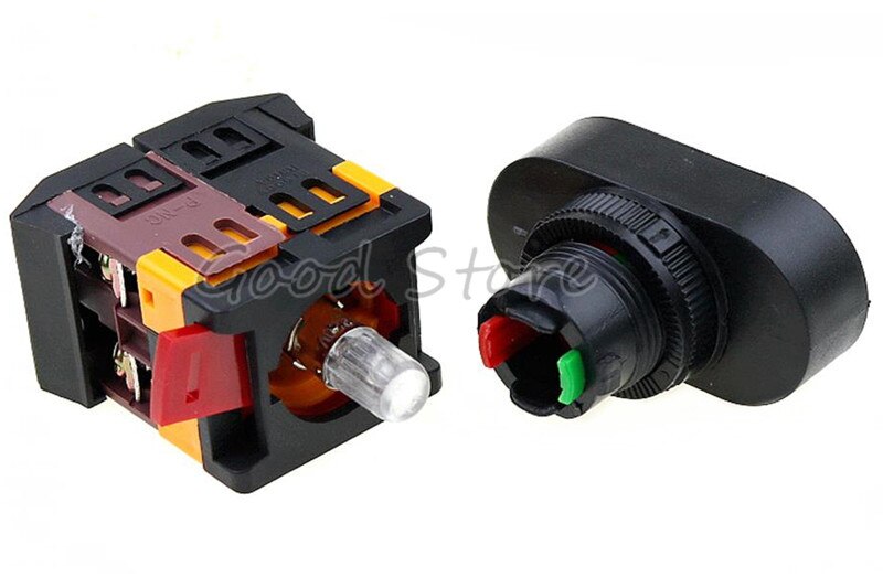 220V AC LED Gelb Licht AUF/OFF START STOP Momentar... – Vicedeal