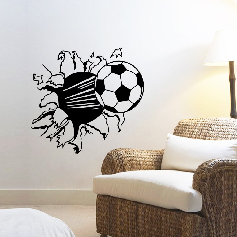 Carved Football broken wall sticker for kids room ... – Grandado