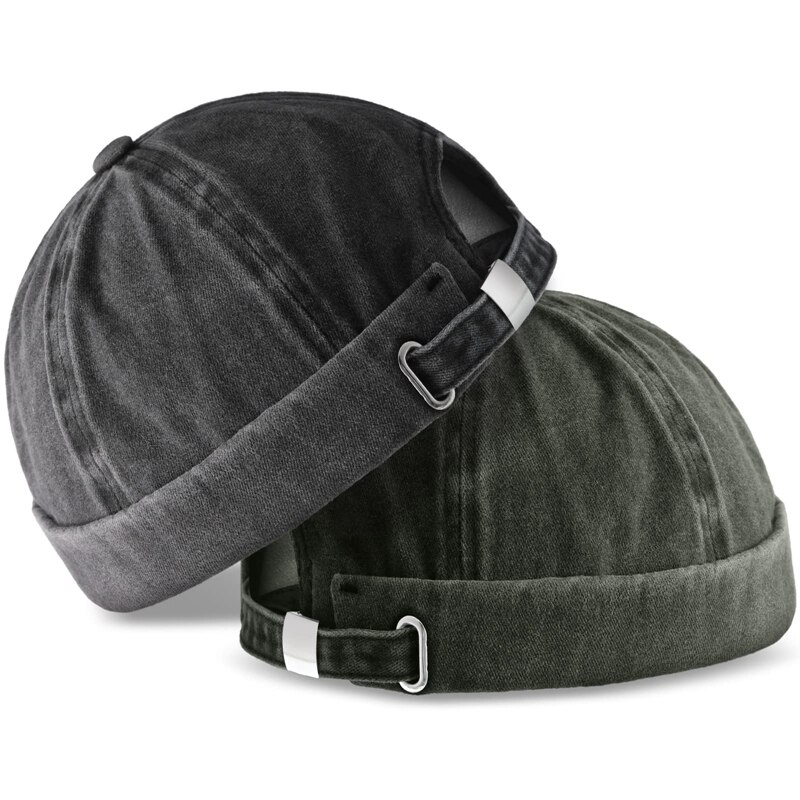 2 Pcs Brimless Hats for Men Adjustable Hat Casual ... – Grandado