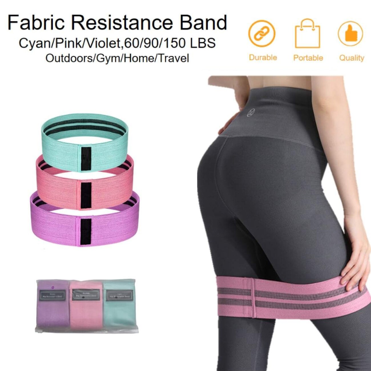 Resistance Bands Set,Fabric resistance bands booty... – Grandado