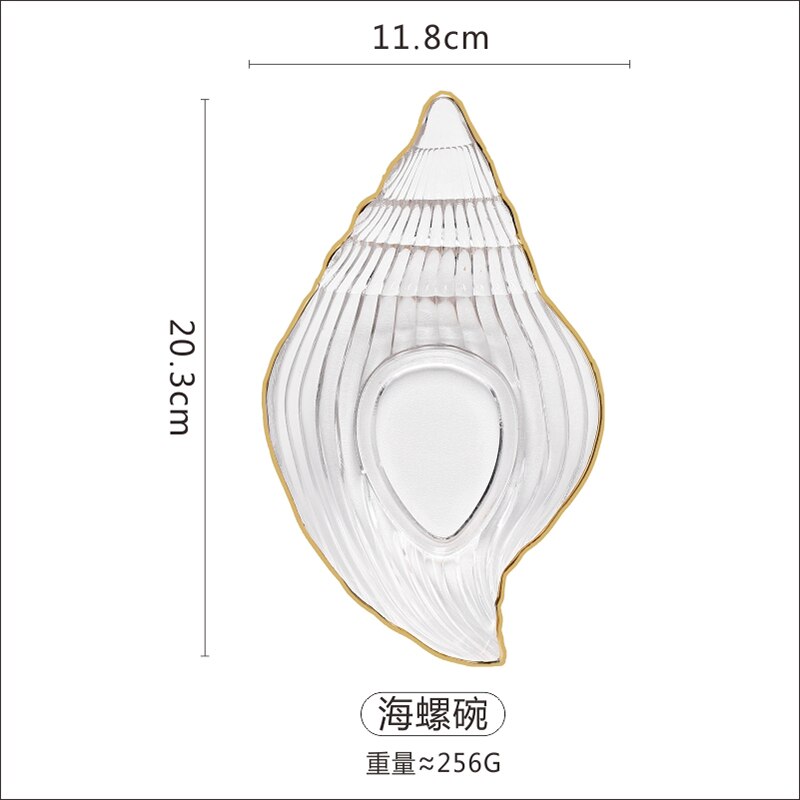 Shell Form Nordic Stil Transparent Glas Geschirr D... – Vicedeal